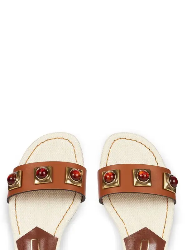 Etro Studded Leather Slides