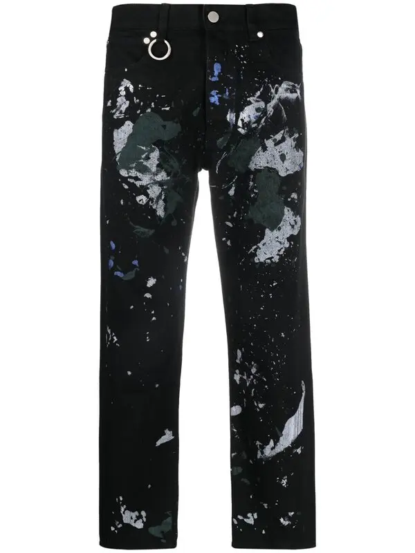 ÉTUDES STUDIO Paint-splattered Straight-leg Jeans