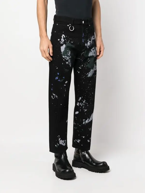 ÉTUDES STUDIO Paint-splattered Straight-leg Jeans