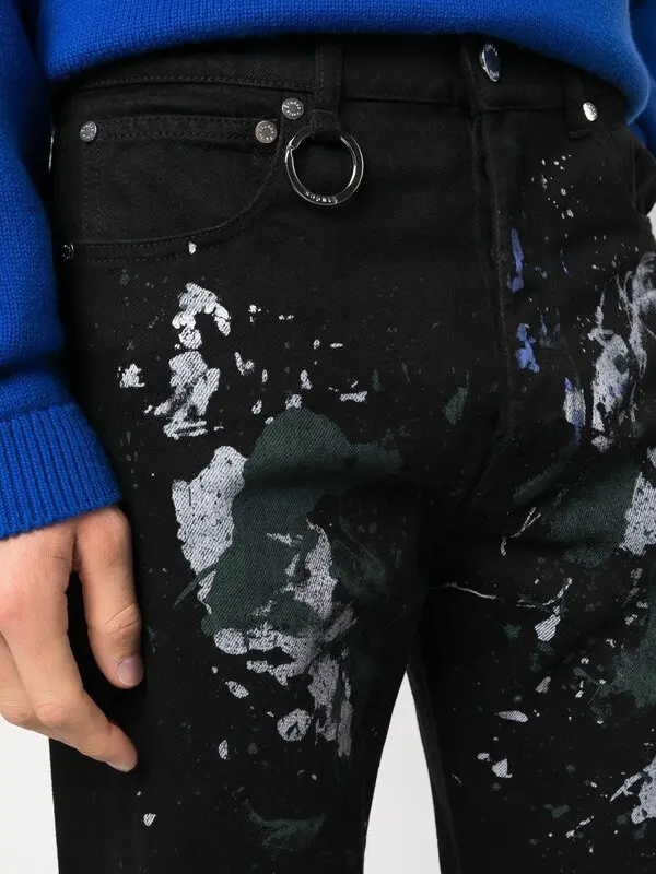 ÉTUDES STUDIO Paint-splattered Straight-leg Jeans