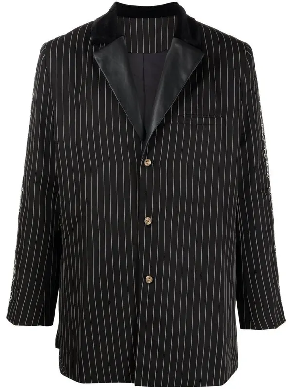 YOUTHS IN BALACLAVA Stripe-print Single-breasted Blazer