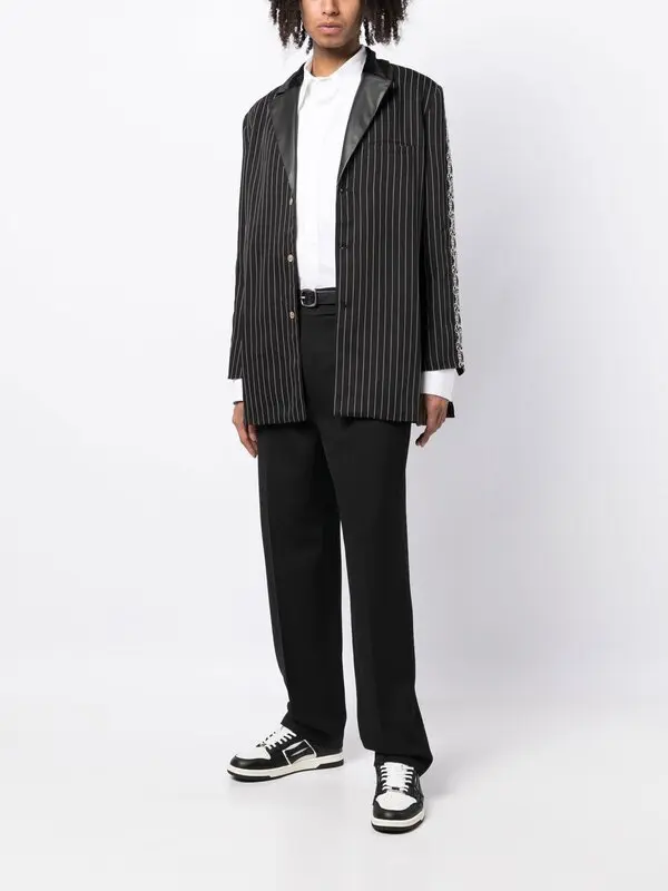 YOUTHS IN BALACLAVA Stripe-print Single-breasted Blazer