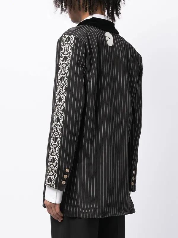 YOUTHS IN BALACLAVA Stripe-print Single-breasted Blazer