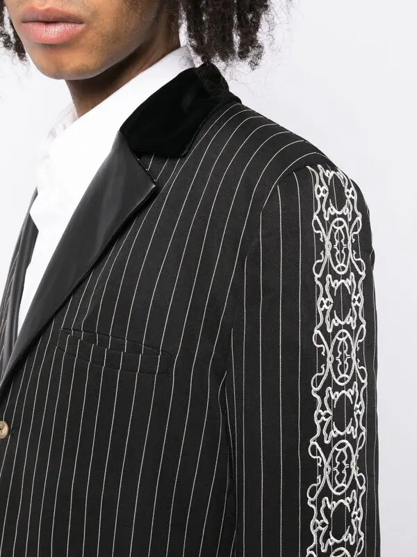 YOUTHS IN BALACLAVA Stripe-print Single-breasted Blazer