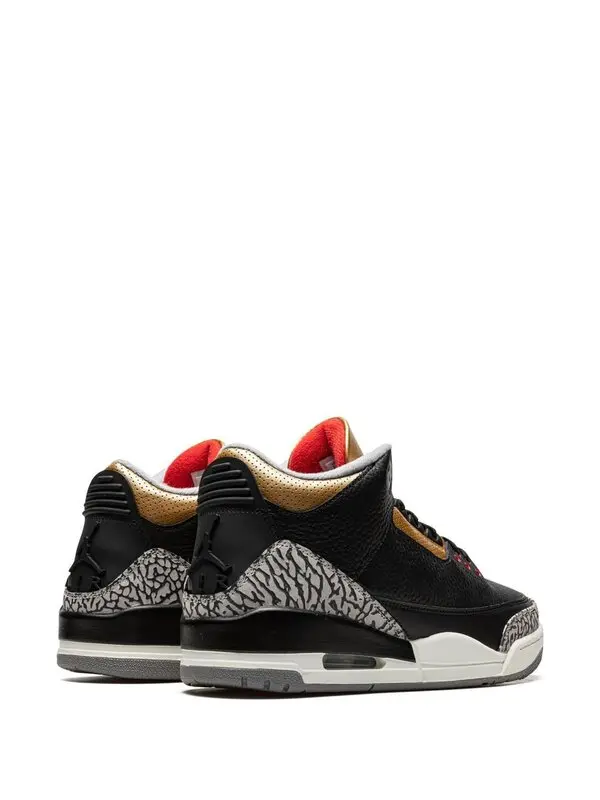 JORDAN Air 3 Cement Gold Sneakers - Black