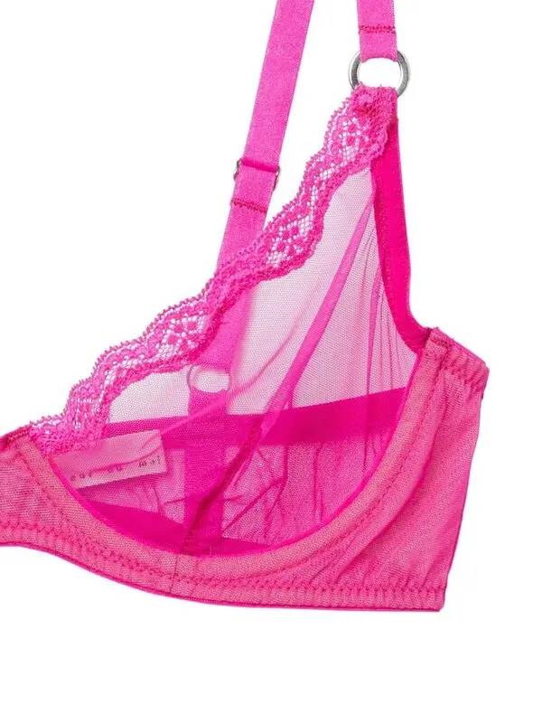 FLEUR DU MAL Sheer Tulle Demi-cup Bra