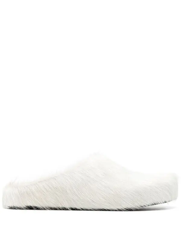 Marni Fussbet Calf-hair Slippers - White
