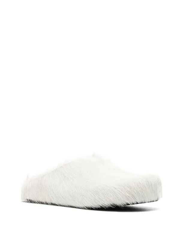 Marni Fussbet Calf-hair Slippers - White