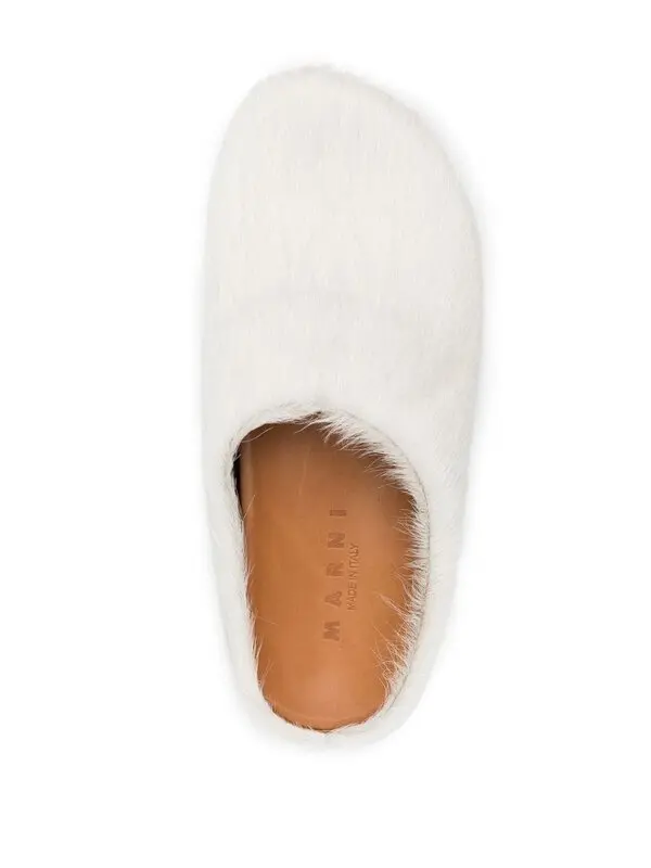 Marni Fussbet Calf-hair Slippers - White