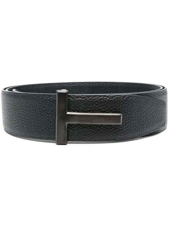 TOM FORD Logo-buckle Leather Belt - Black