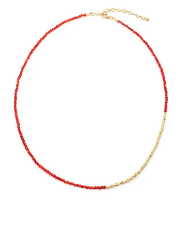 Monica Vinader Mini Nugget Gemstone Beaded Necklace - Gold