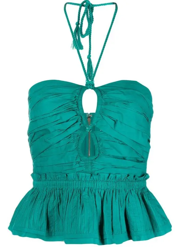 Ulla Johnson Adaleigh Ruched Halterneck Top