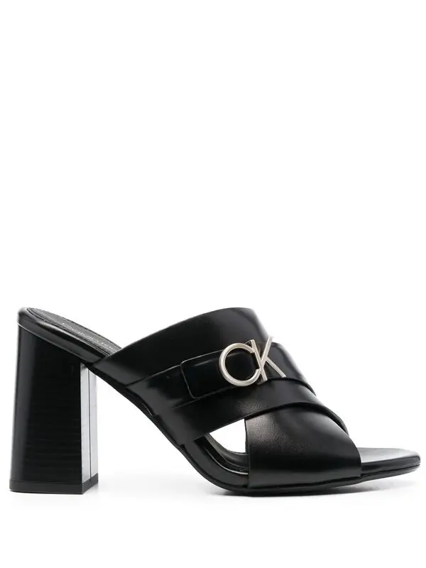 Calvin Klein 95mm Logo-plaque Sandals - Black