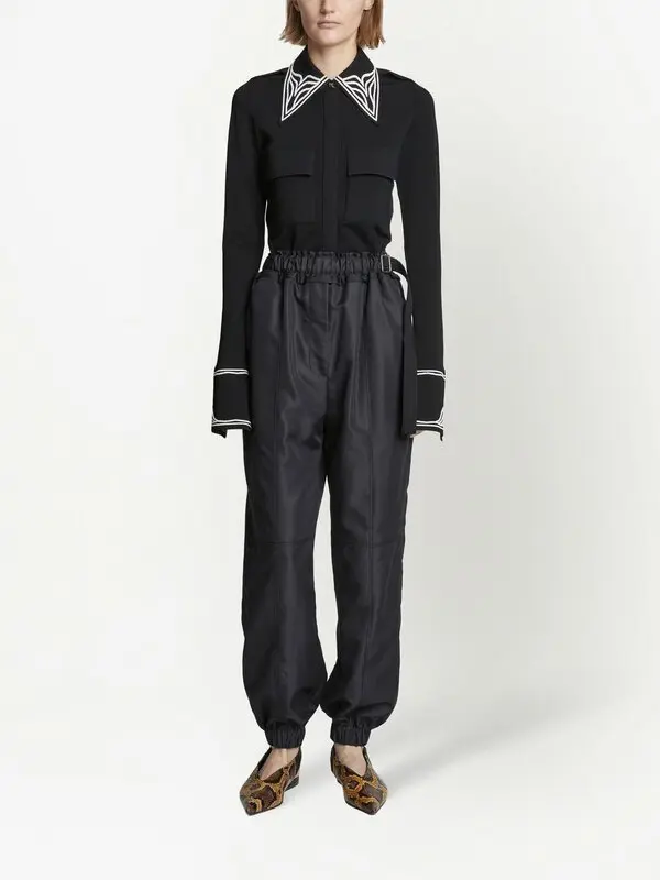 Proenza Schouler Silk Nylon Taffeta Pull On Pant