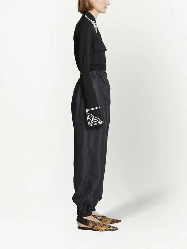 Proenza Schouler Silk Nylon Taffeta Pull On Pant
