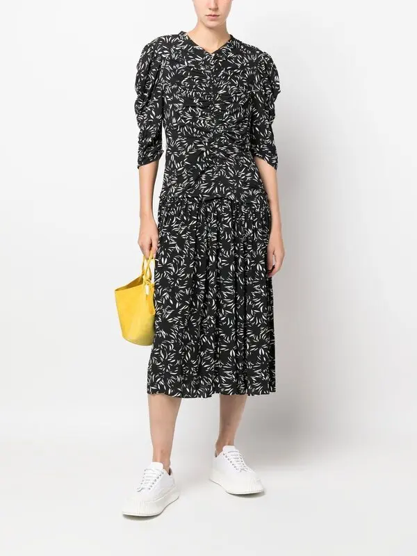 Proenza Schouler Printed Crepe De Chine Midi Dress