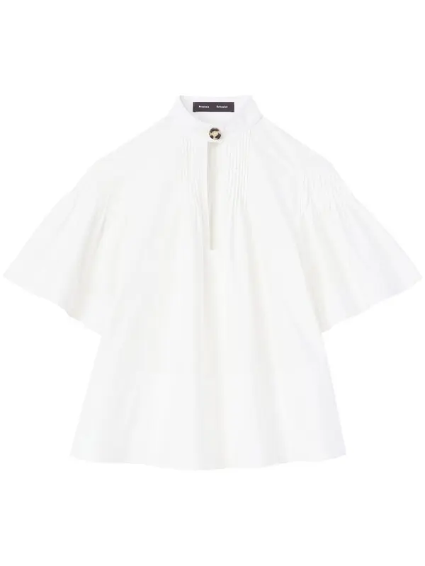 Proenza Schouler Pintuck-detail Flared Blouse - White