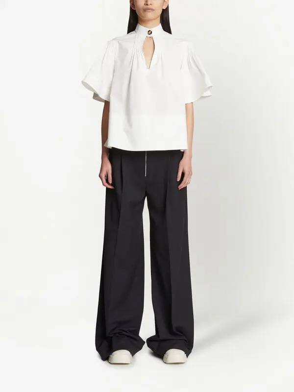 Proenza Schouler Pintuck-detail Flared Blouse - White
