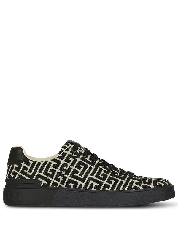 Balmain B-court Monogram Sneakers - Black
