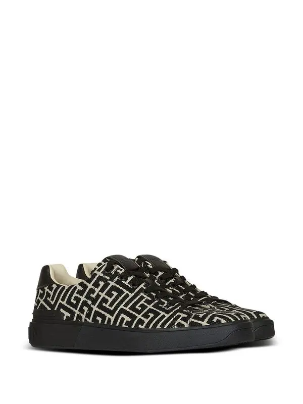 Balmain B-court Monogram Sneakers - Black
