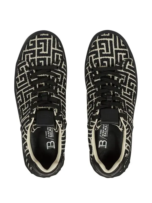 Balmain B-court Monogram Sneakers - Black