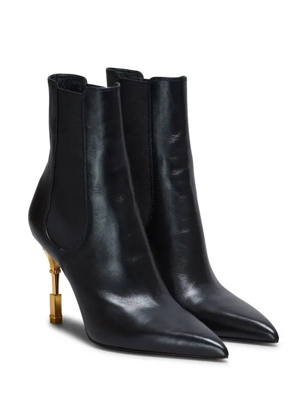 Balmain Moneta Leather Ankle Boots