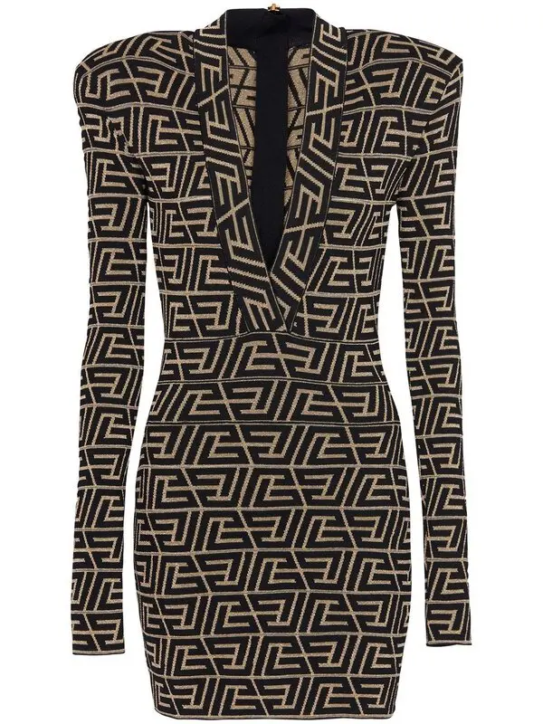 Balmain Monogram Knit Dress