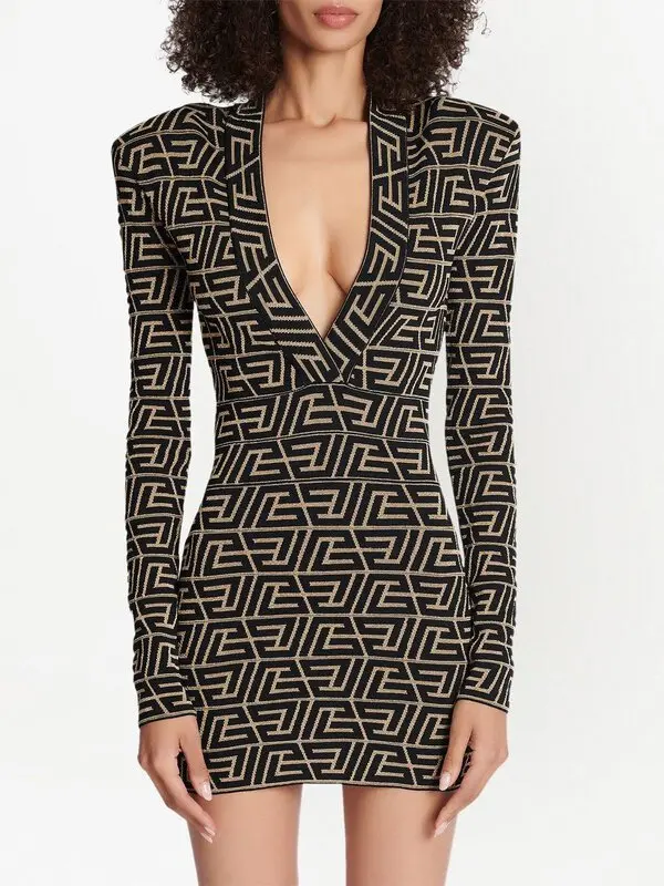 Balmain Monogram Knit Dress