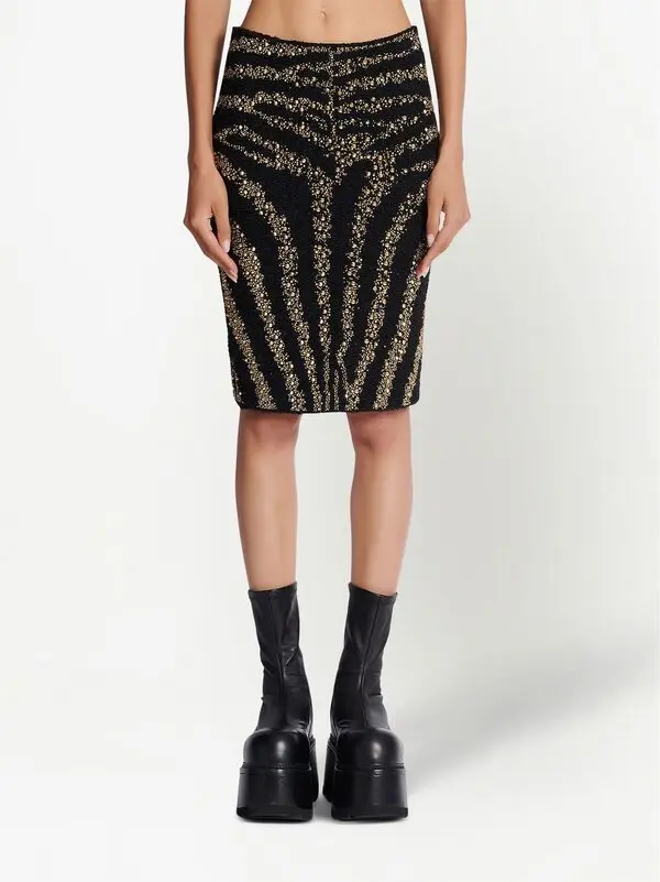 Balmain Sequin-embellished Pencil Skirt