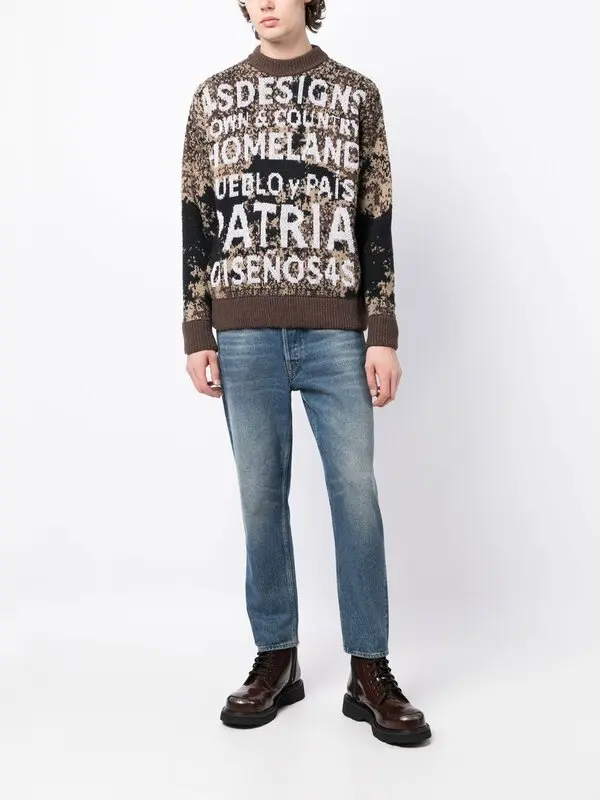 4SDESIGNS Intarsia Knit Sweatshirt