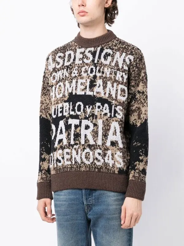 4SDESIGNS Intarsia Knit Sweatshirt