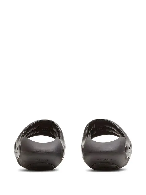 Balmain B-it Quilted Platform Slides - Black