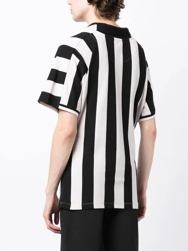 Vivienne Westwood Orb-Embroidered Striped Polo Shirt In Black - 25