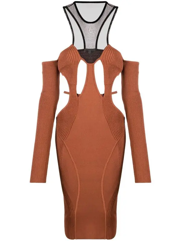 NENSI DOJAKA Cut-out Halterneck Midi Dress