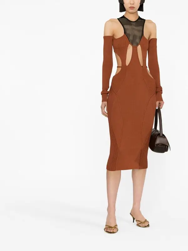 NENSI DOJAKA Cut-out Halterneck Midi Dress