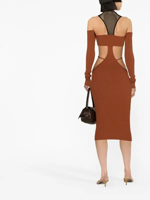 NENSI DOJAKA Cut-out Halterneck Midi Dress