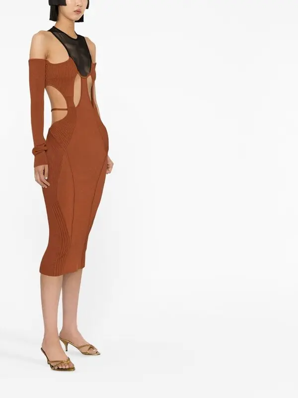 NENSI DOJAKA Cut-out Halterneck Midi Dress
