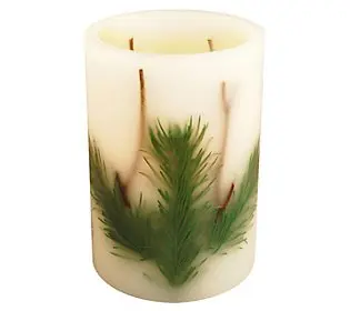 LUMABASE Pine Needle Led Wax Candle With Timer - One-color