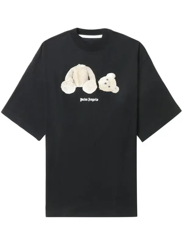 Palm Angels Broken Bear Cotton T-shirt - Black