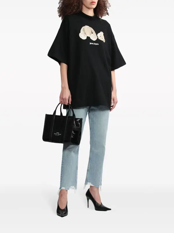 Palm Angels Broken Bear Cotton T-shirt - Black