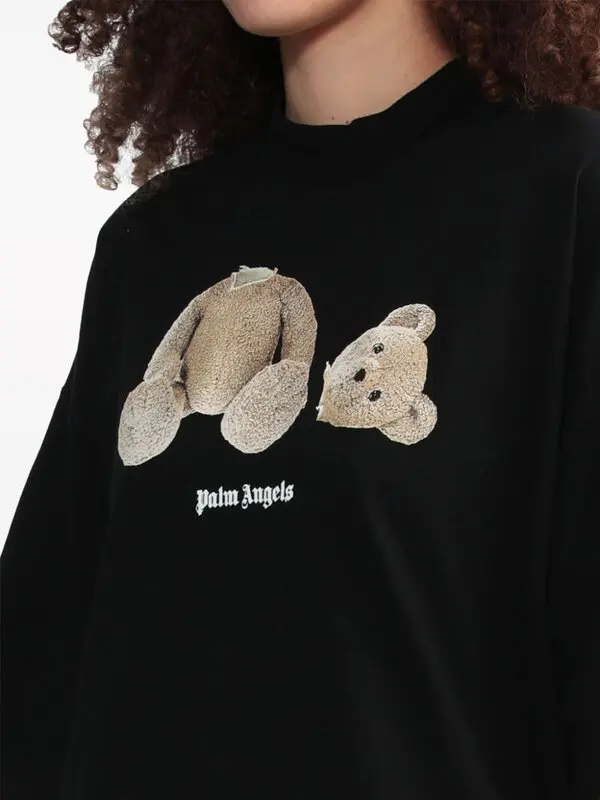 Palm Angels Broken Bear Cotton T-shirt - Black