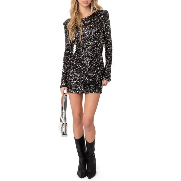 EDIKTED Sylvie Sequin Mini Dress