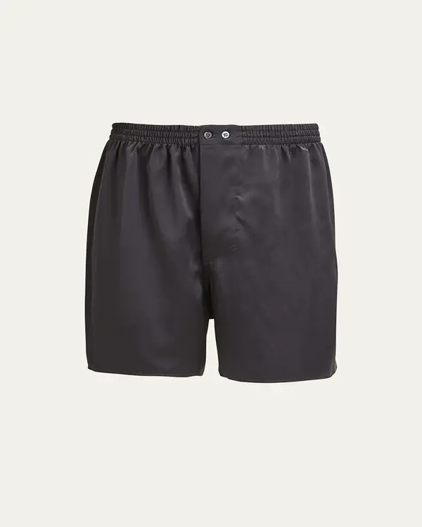 Zimmerli Silk Boxer Shorts - Anthracite