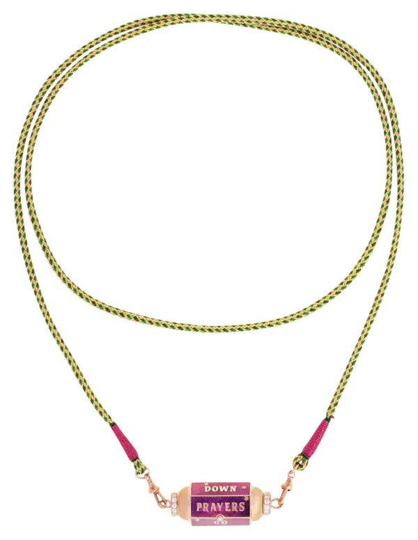 MARIE LICHTENBERG Prayers Box Locket 18-karat Rose And Yellow Bead, Enamel And Diamond Necklace