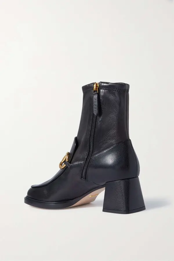 Gucci Horsebit-detailed Leather Ankle Boots