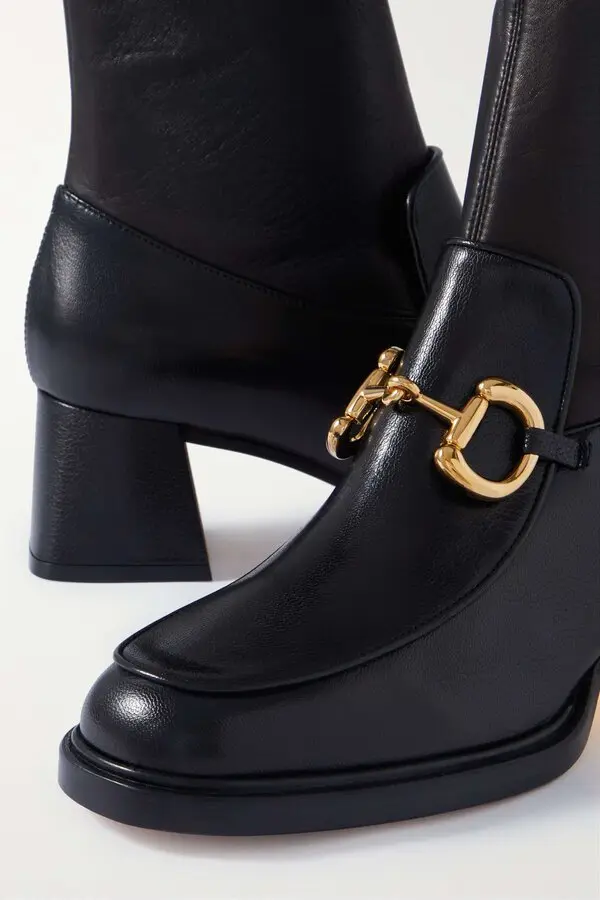 Gucci Horsebit-detailed Leather Ankle Boots