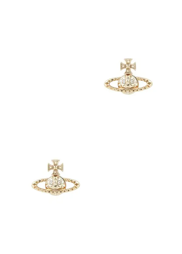VIVIENNE WESTWOOD Mayfair Bas Relief Orb Stud Earrings - Gold/white