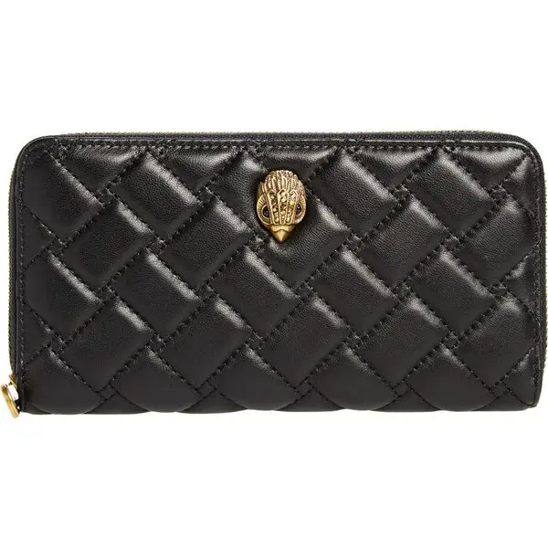 Kurt Geiger Eagle Leather Zip Around Wallet - Black