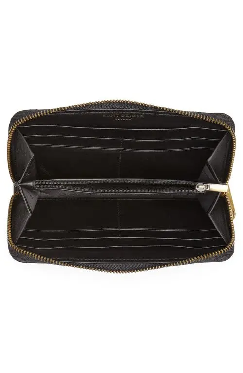 Kurt Geiger Eagle Leather Zip Around Wallet - Black