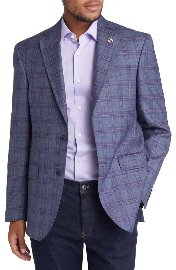 Ted Baker London Jay Slim Fit Plaid Wool Sport Coat